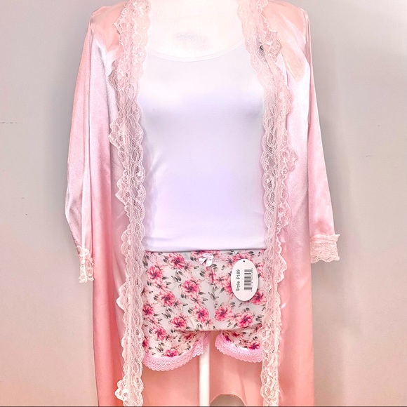 Intimates & Sleepwear | Sexy Pink White Pajamas Set | Poshmark